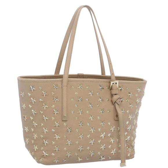Jimmy Choo | Bags | Jimmy Choo Pimlico Tote Bag Leather Beige Auth ...